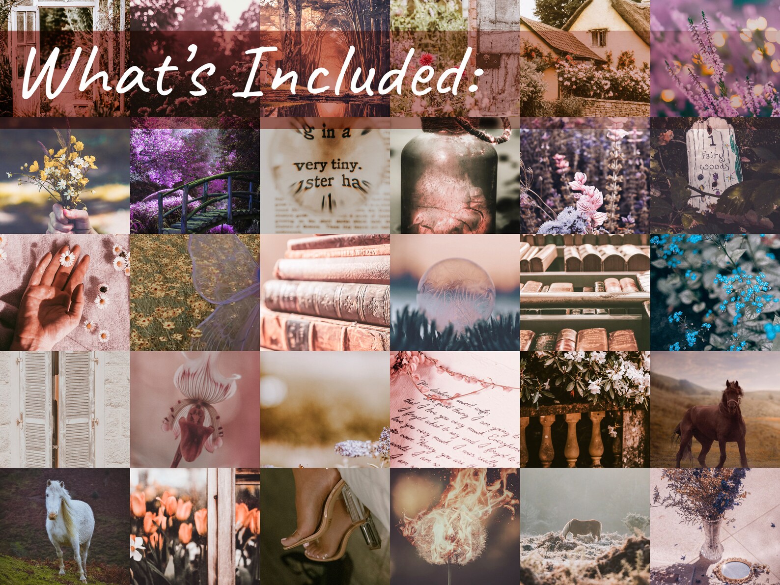 Cottagecore Wall Collage Kit Cottagecore Aesthetic Wall Etsy