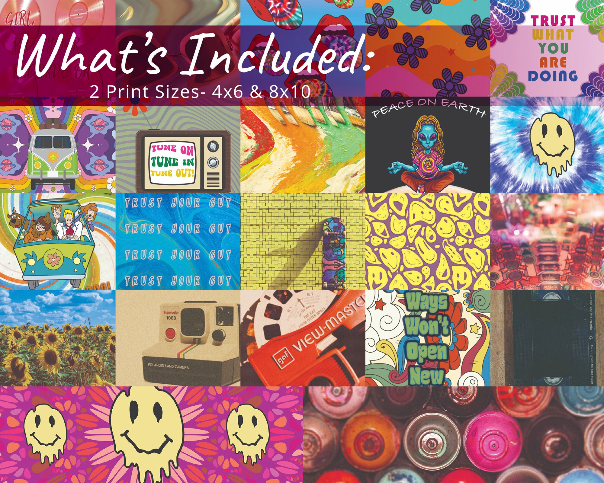 Indie Wall Collage Kit Indie Collage Kit Indie Collage Retro | Etsy