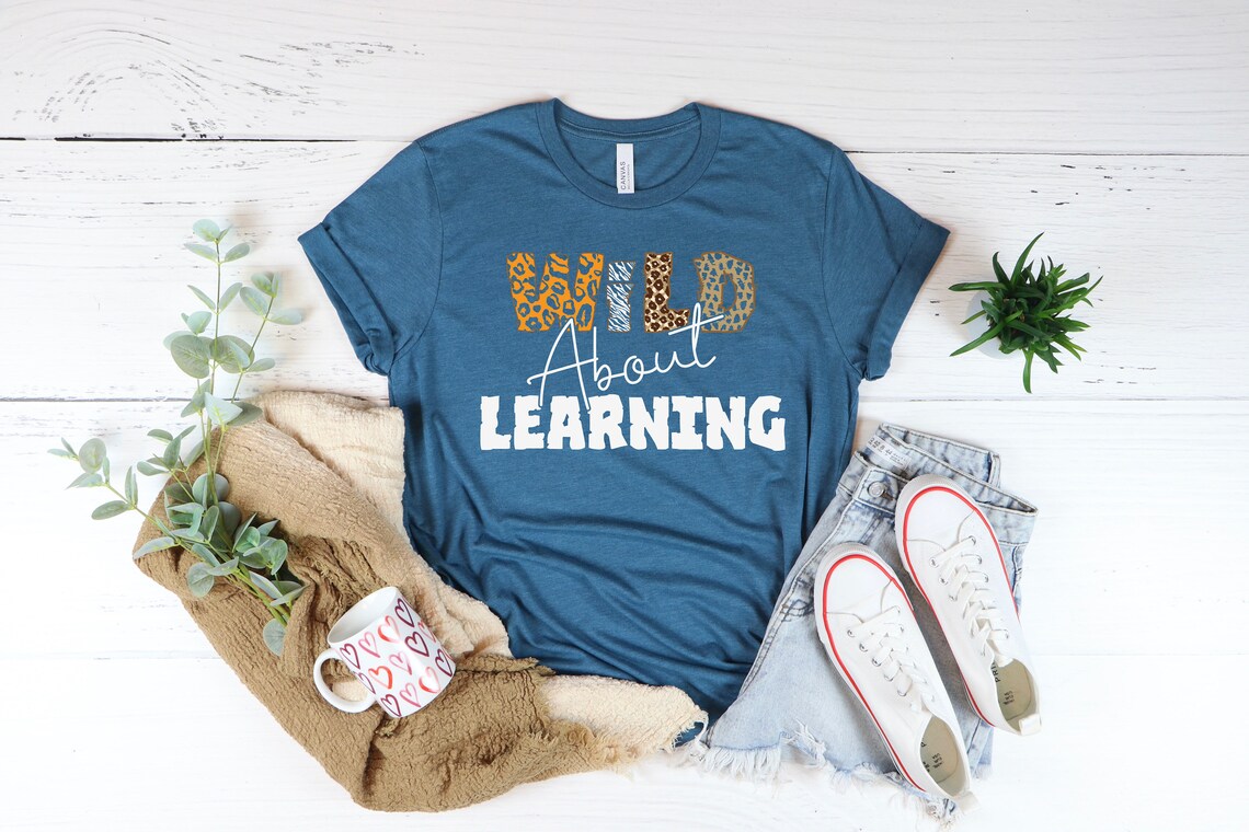 Wild About Learning Shirt: Leopard Print Teacher School Shirt - Etsy