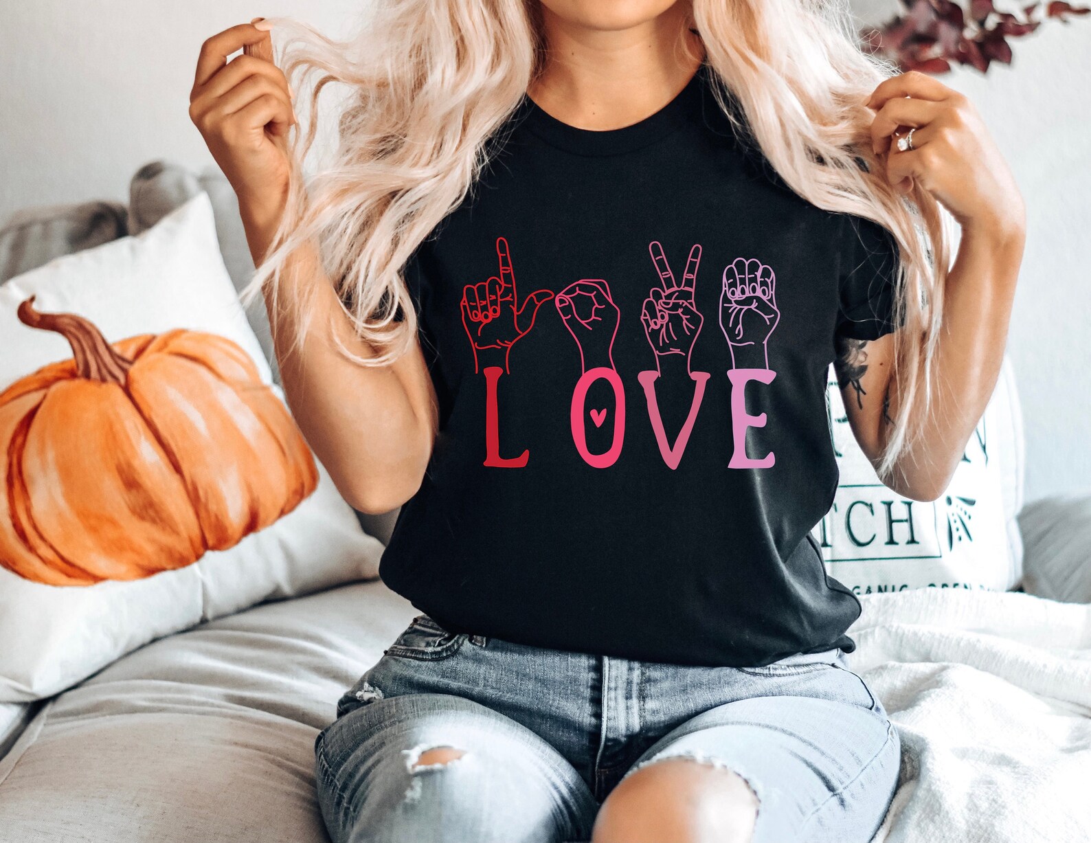 ASL Love Tshirt Love Sign Language I Love You Shirt Hand - Etsy