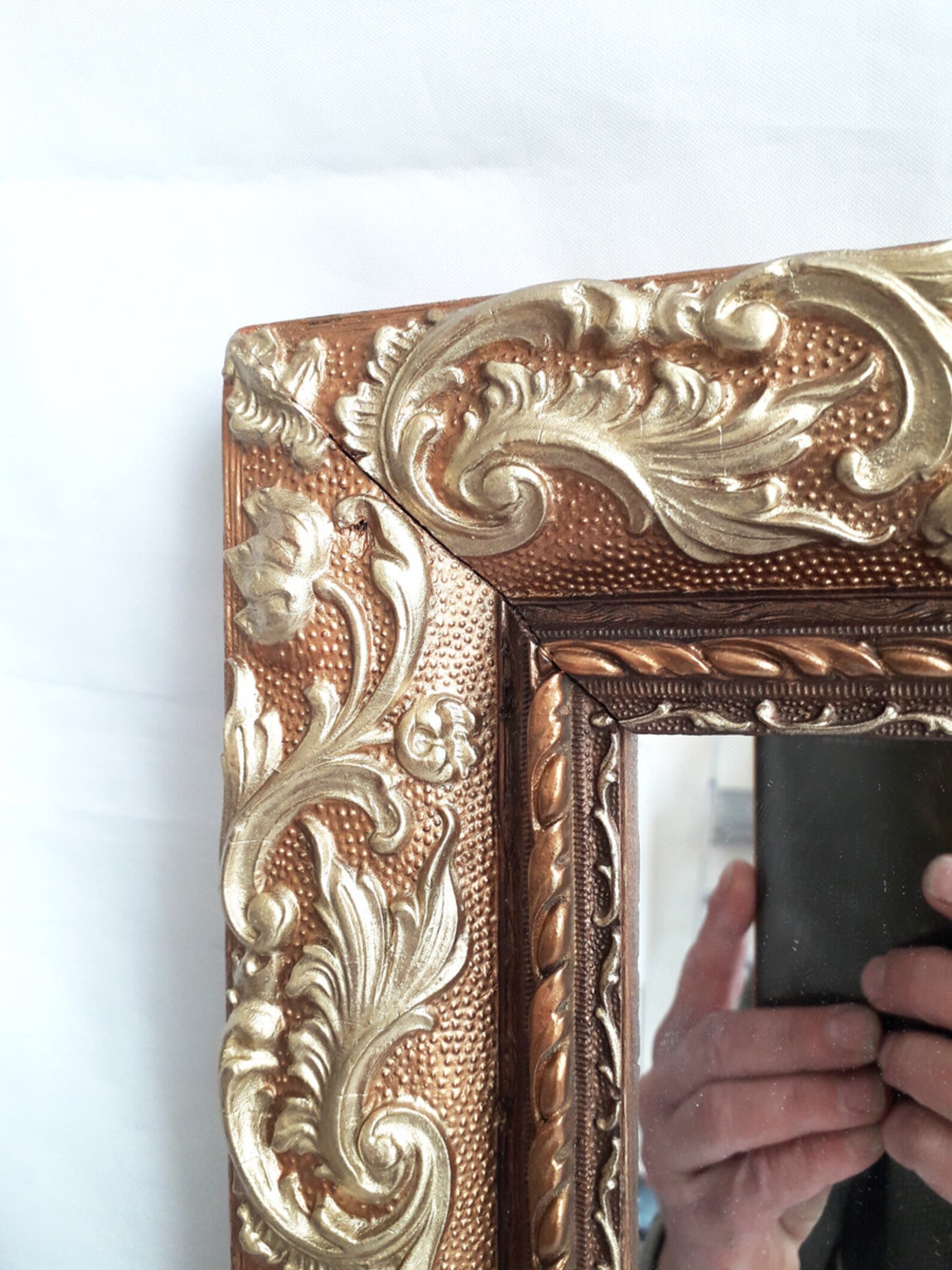 Gran espejo barroco antiguo marco de madera y ornamentaciones | Etsy