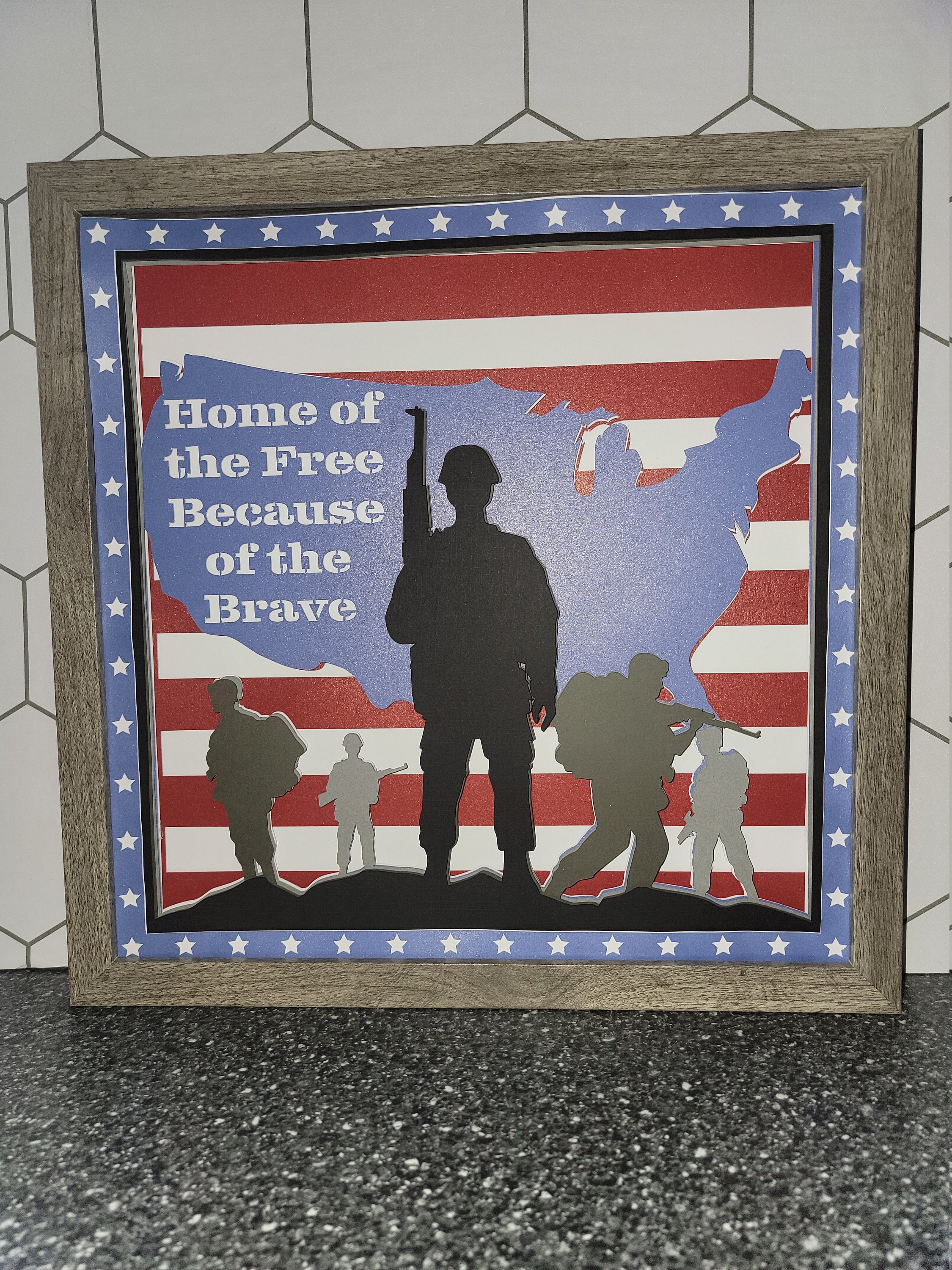 Veteran 3D SVG Shadow Box - Etsy