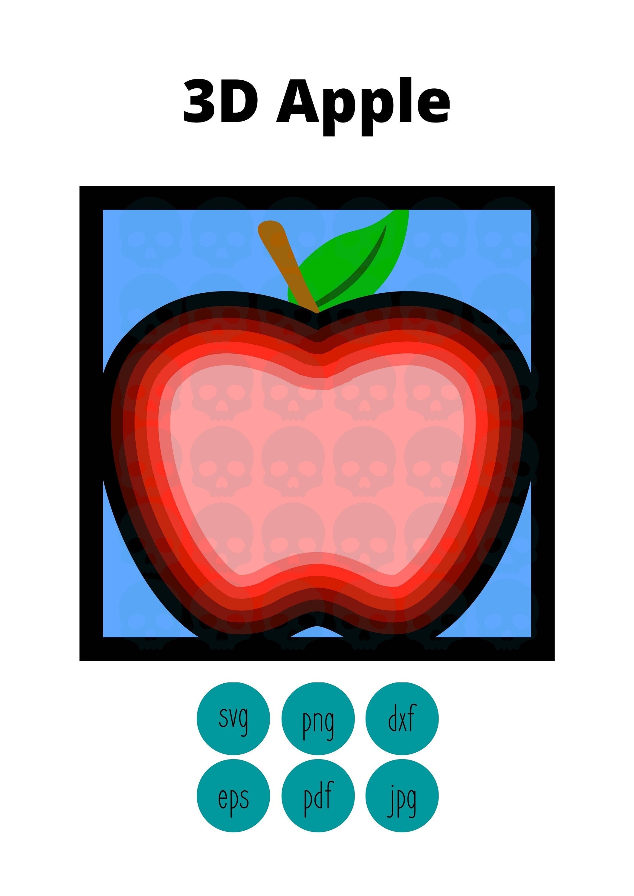 3D Apple Papercraft, Layered SVG, Teacher Appreciation SVG - Etsy