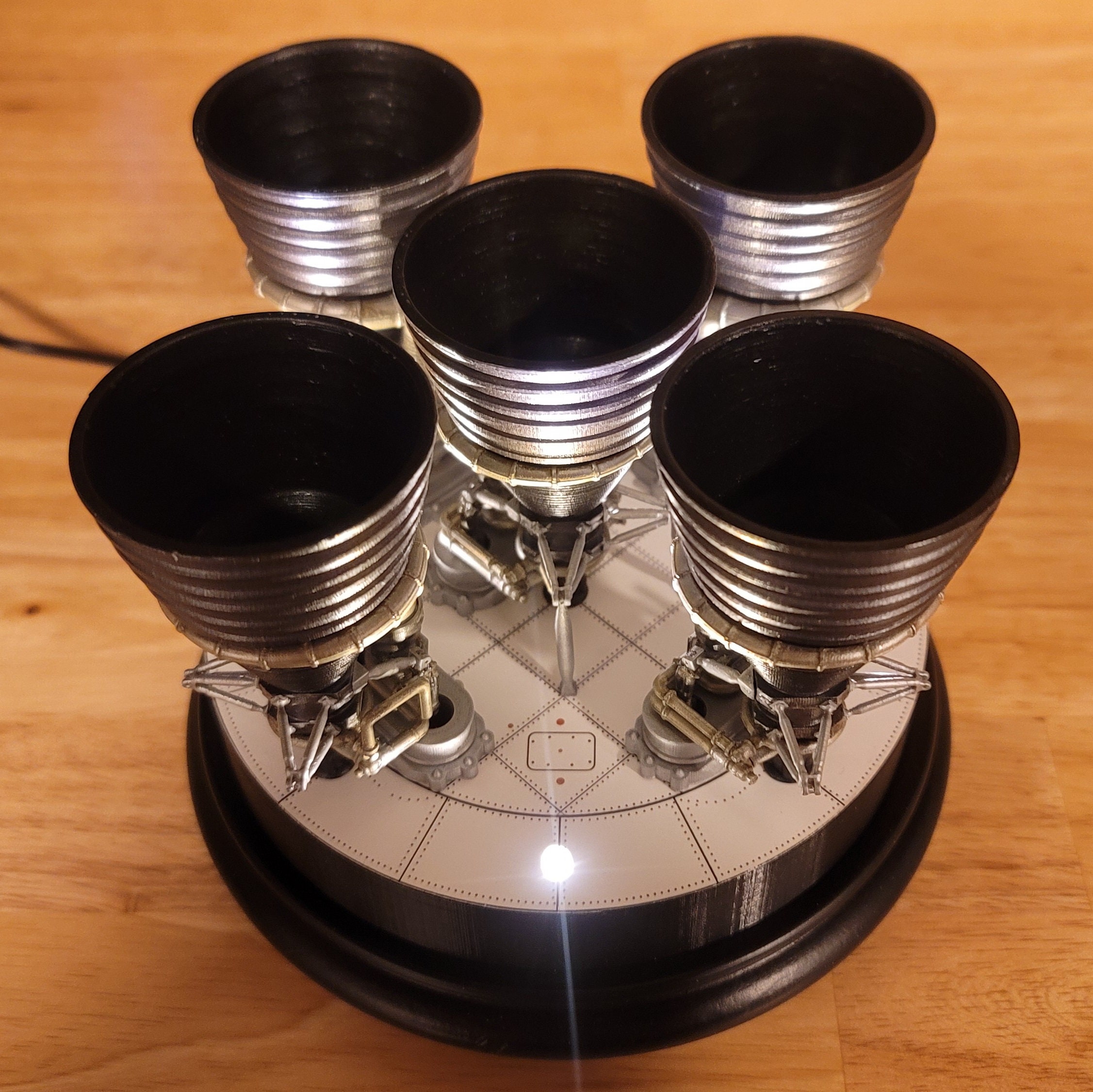 Saturn V F 1 Rocket Cluster - 1/70 Scale FULLY Painted, Mounted W ...