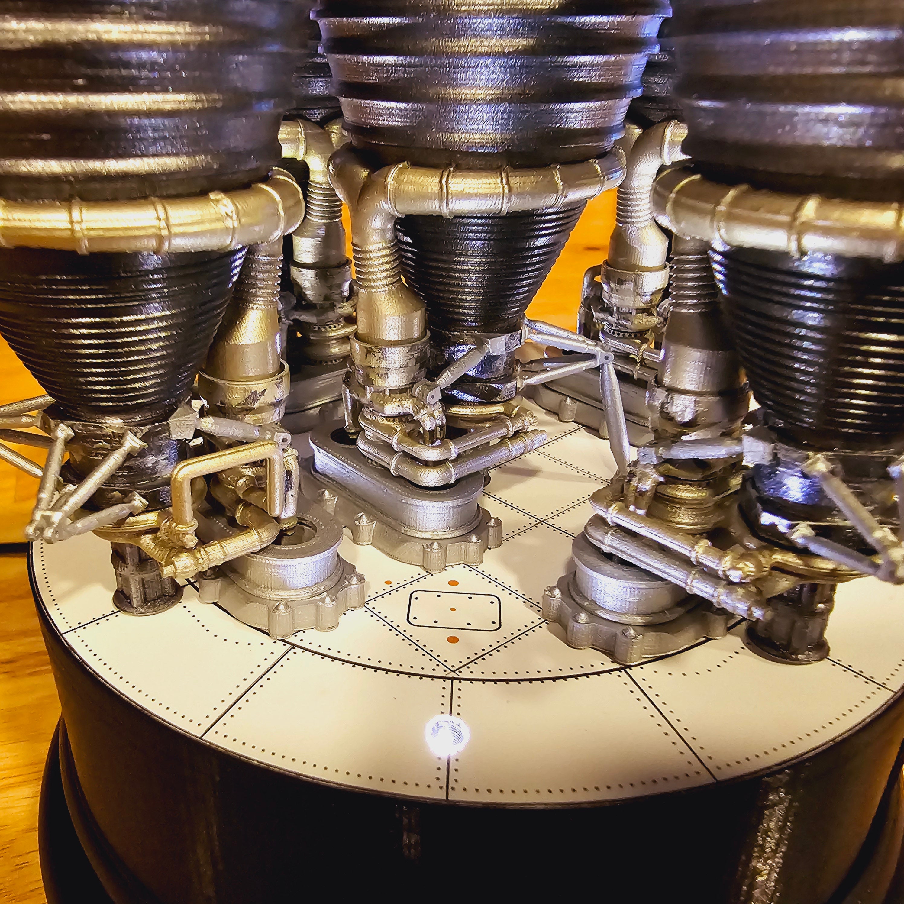 Saturn V F 1 Rocket Cluster - 1/70 Scale FULLY Painted, Mounted W ...