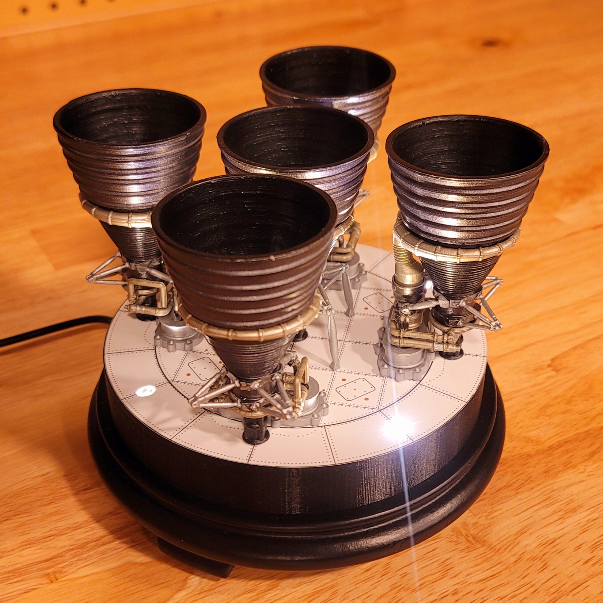 Saturn V F 1 Rocket Cluster - 1/70 Scale FULLY Painted, Mounted W ...
