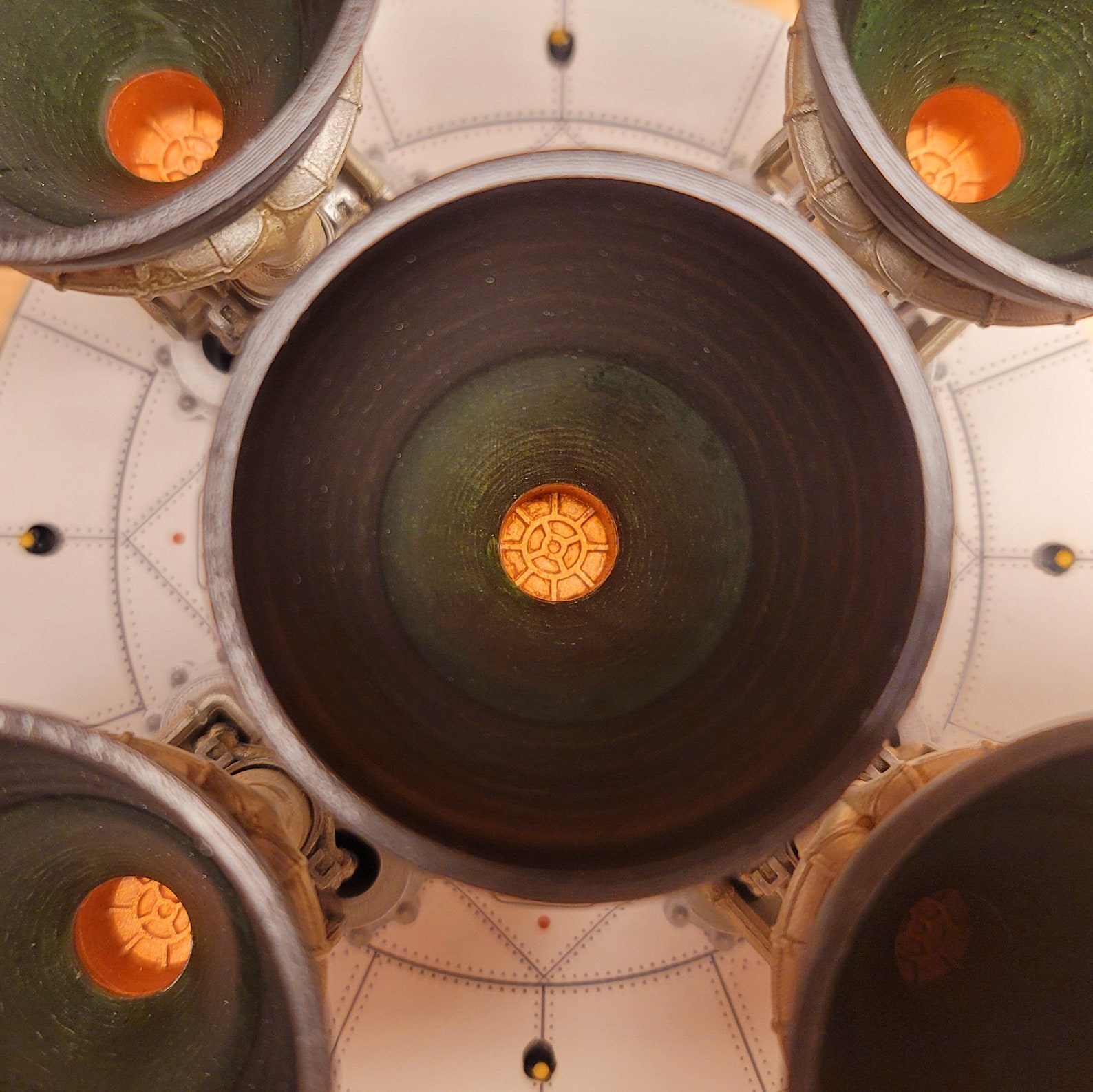 Saturn V F 1 Rocket Cluster - 1/70 Scale FULLY Painted, Mounted W ...