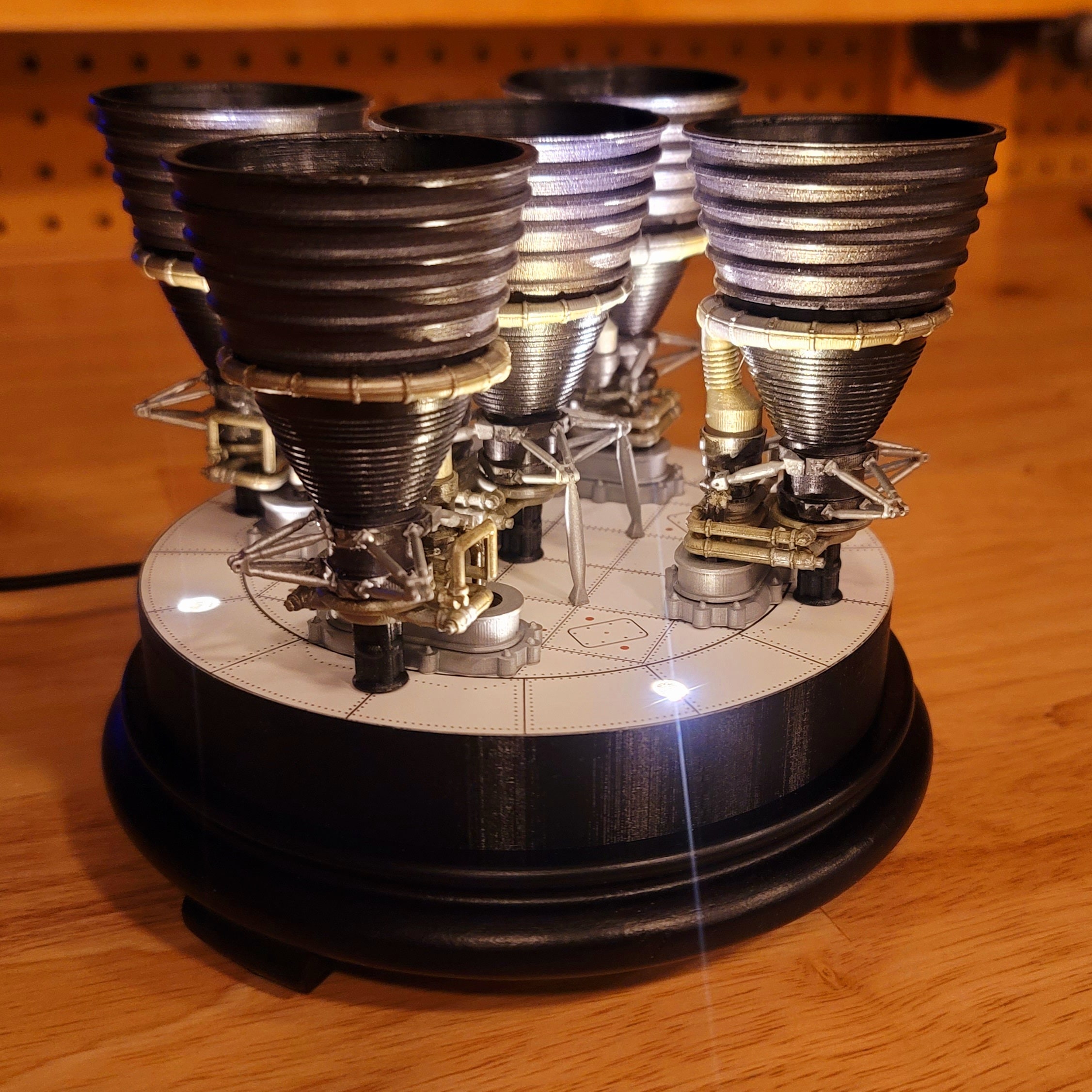 Saturn V F 1 Rocket Cluster - 1/70 Scale FULLY Painted, Mounted W ...