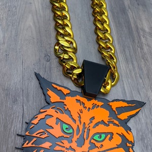 Custom Turnover Full Color Football Chain Gold Logo Miami, Cuban Link ...