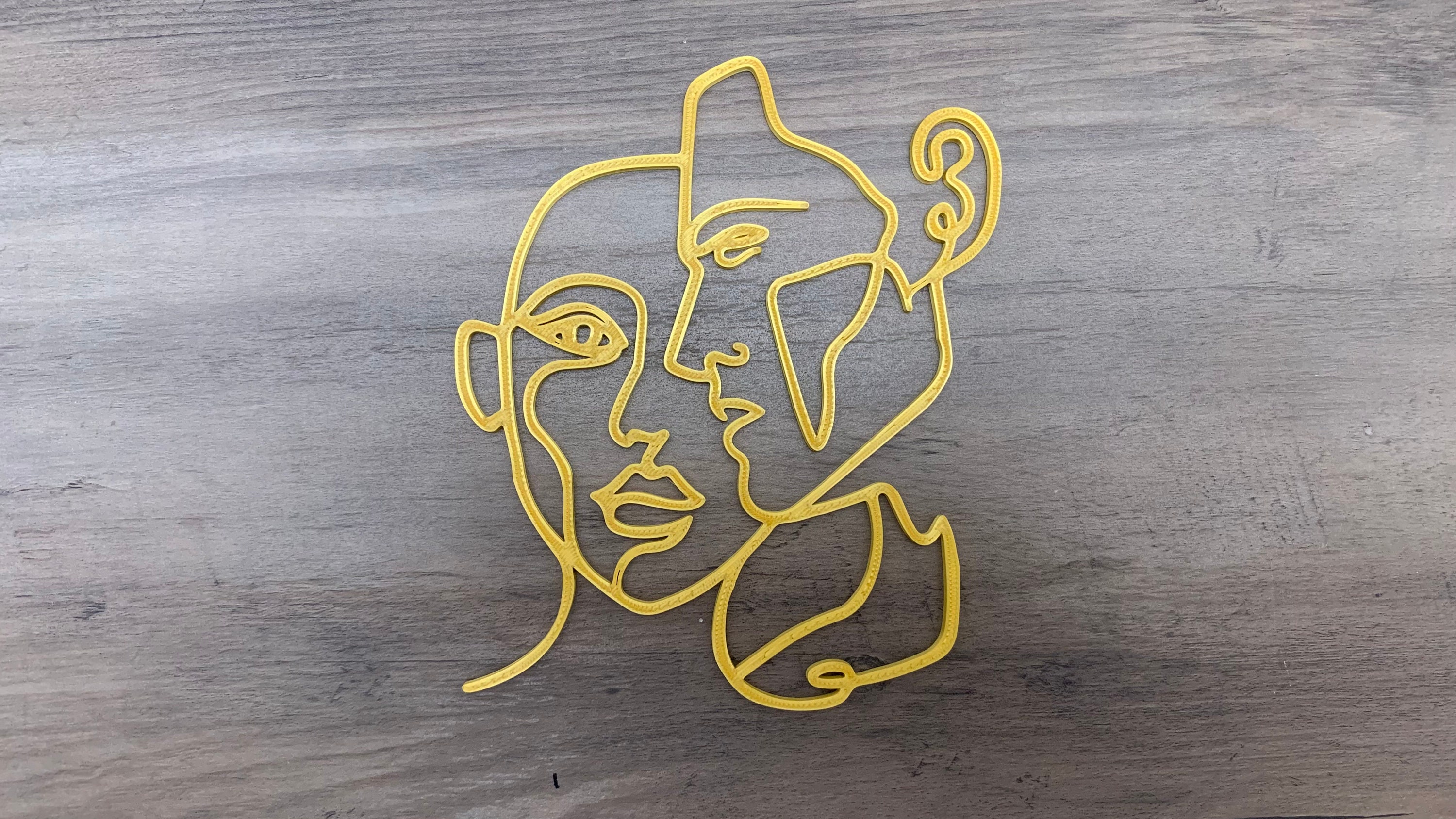 One Line Art Topper Woman and Man Personalized | Line Art Cake Topper ...