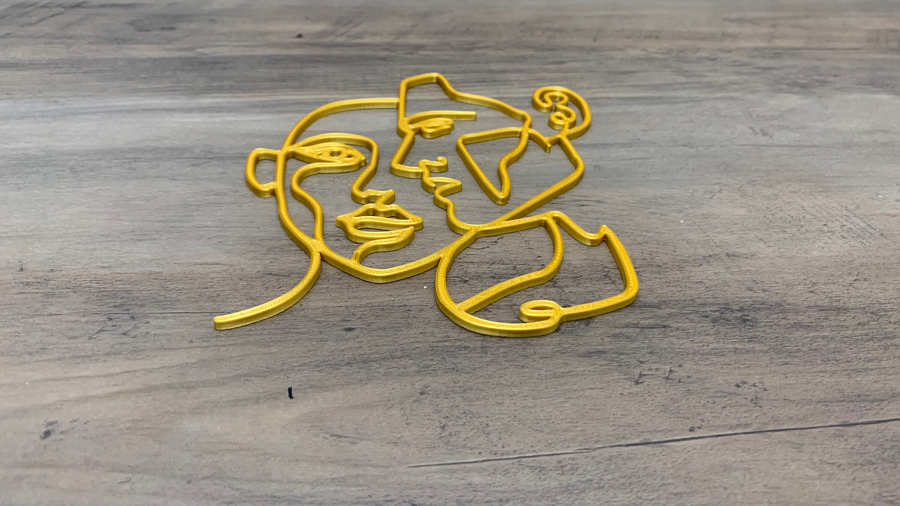 One Line Art Topper Woman and Man Personalized | Line Art Cake Topper ...