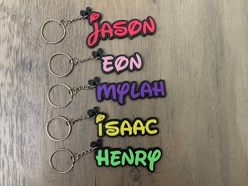 Disney Style Name Keychain Disney Letters Personalized - Etsy