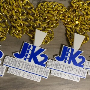 Custom Turnover Full Color Football Chain Gold Logo Miami, Cuban Link ...