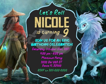 Raya Digital Invitation, Raya and the Last Dragon Digital Birthday ...