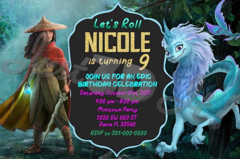 Raya Digital Invitation-raya and the Last Dragon Digital Birthday ...