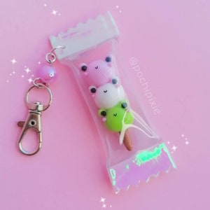Handmade Dango Bear & Frog Candy Wrap Clay Charm / Adorable Polymer ...