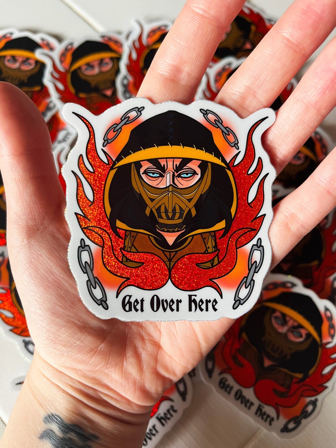 Scorpion Mortal Kombat Cool Glitter Sticker - Etsy