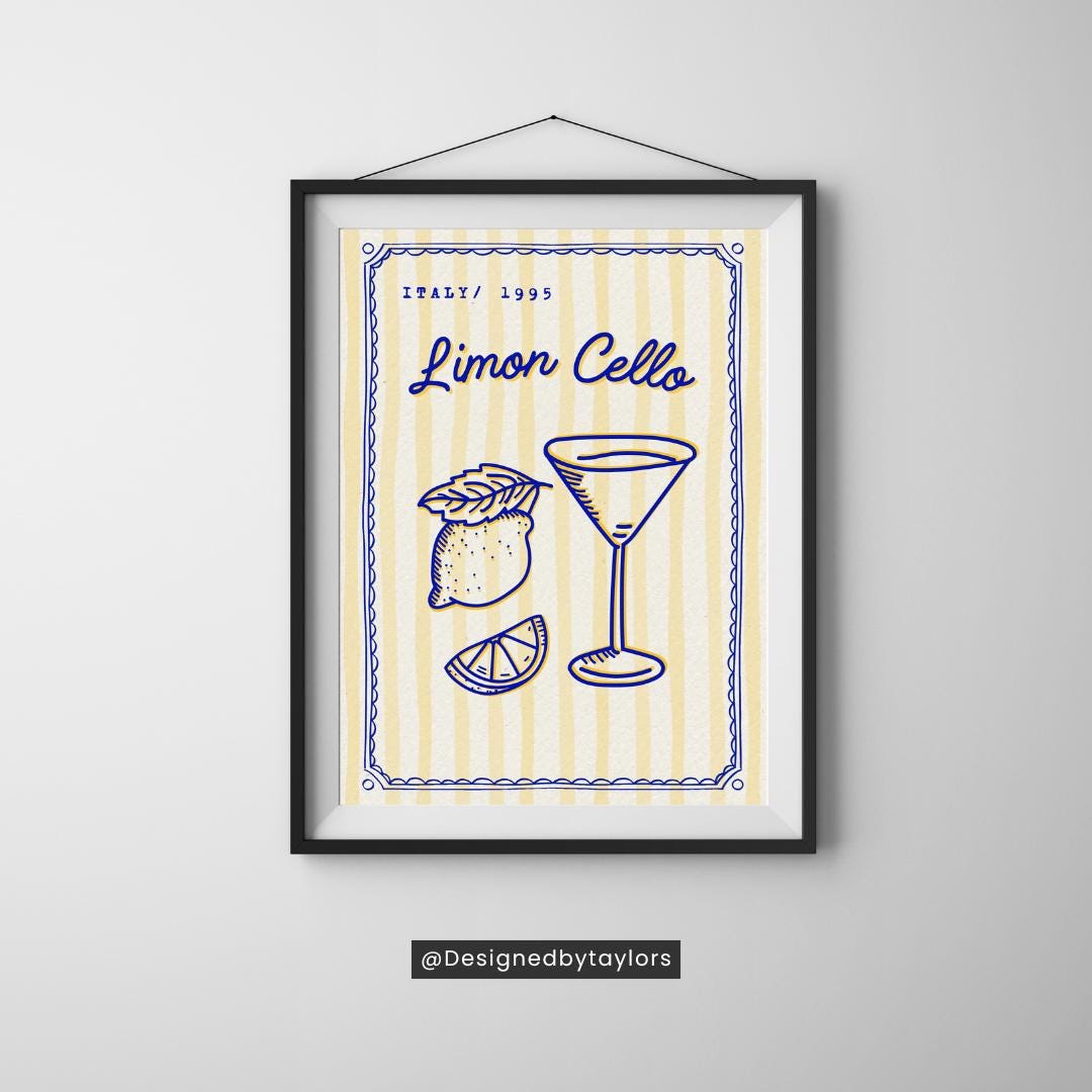 Limon Cello Print | Designedbytaylors - Etsy
