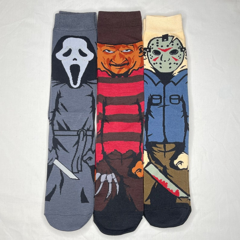 Scary Movie Socks Leatherface Freddy Krueger Jason - Etsy
