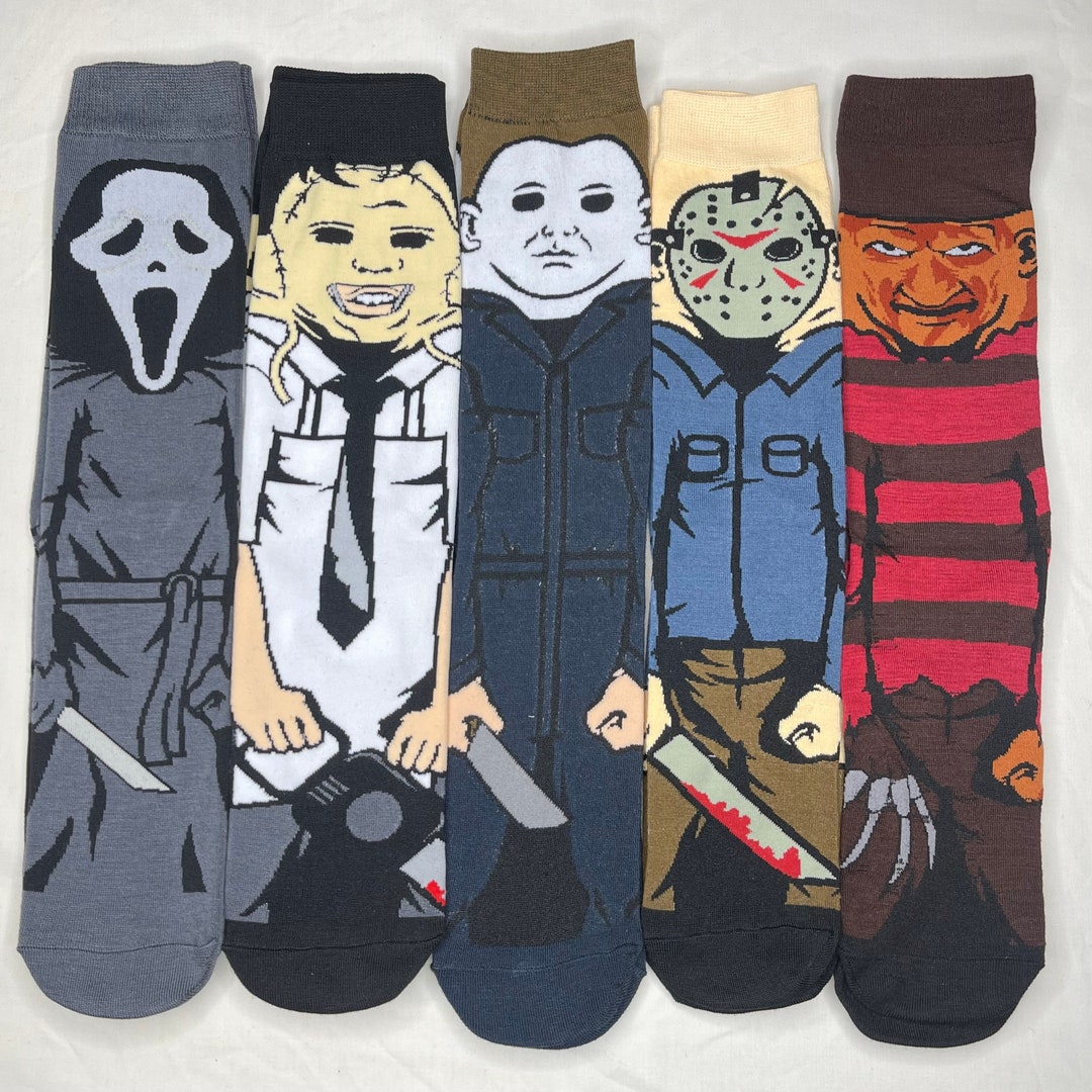 Scary Movie Socks Leatherface Freddy Krueger Jason Michael Myers ...