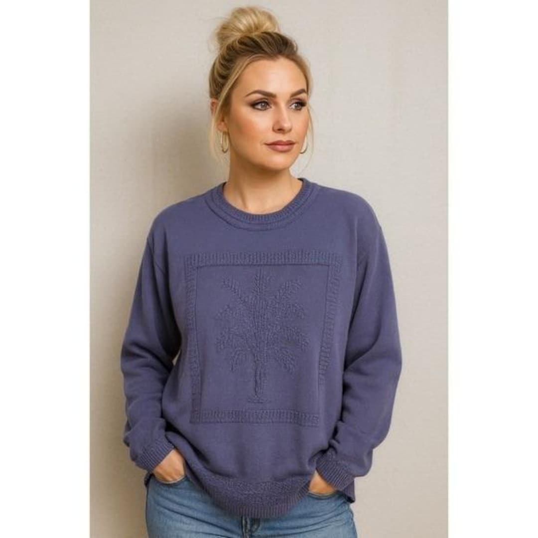 Southern Lady Vintage Cornflower Blue Crew Sweater Embroidered - Etsy