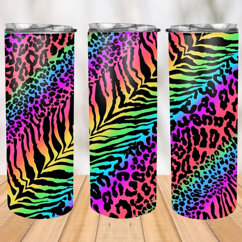 Rainbow Contrast Leopard Print Design Sublimation or - Etsy