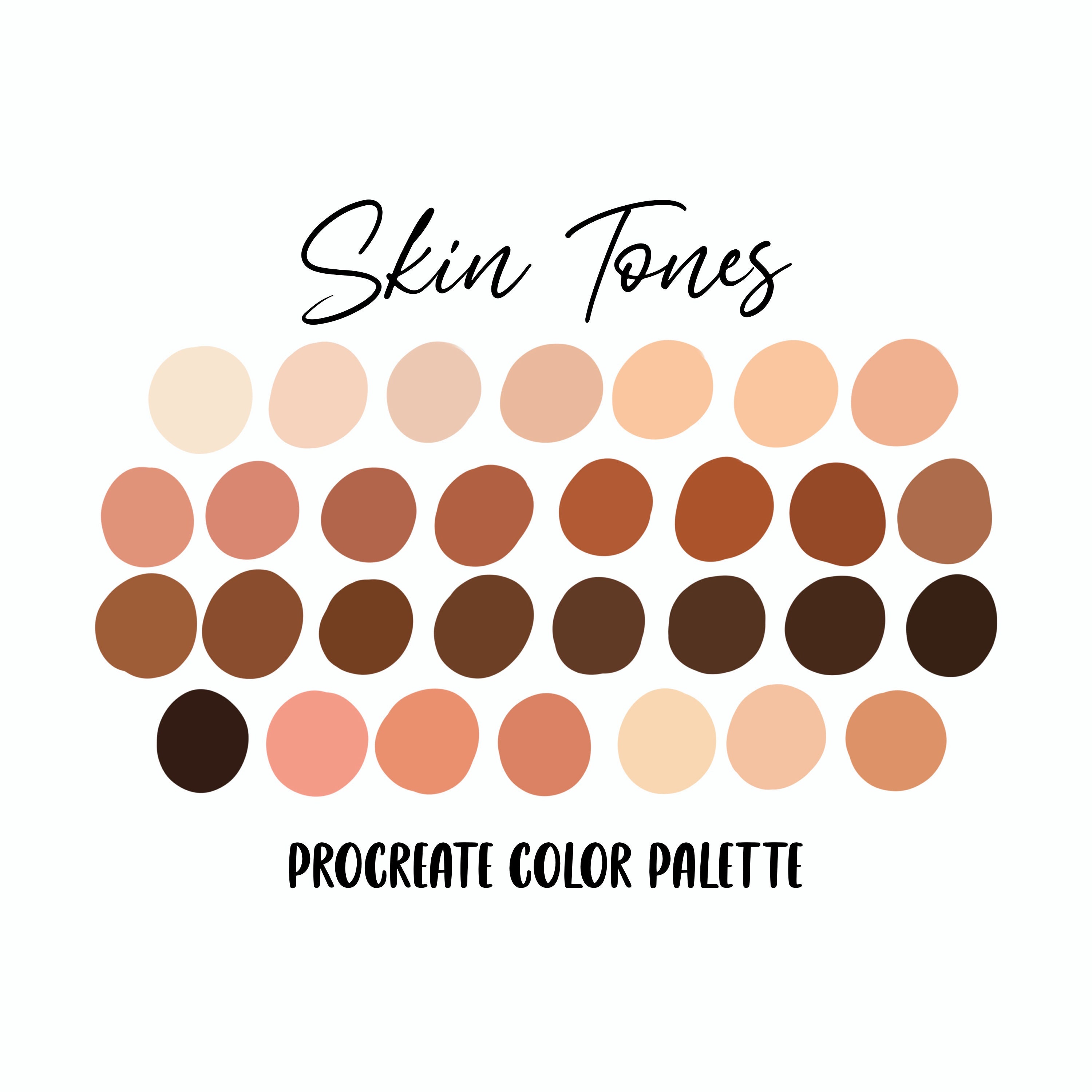 Skin Tone Procreate Color Palette Procreate Color Swatches Procreate