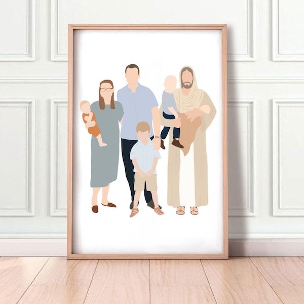 Large Family Custom Portrait - Etsy
