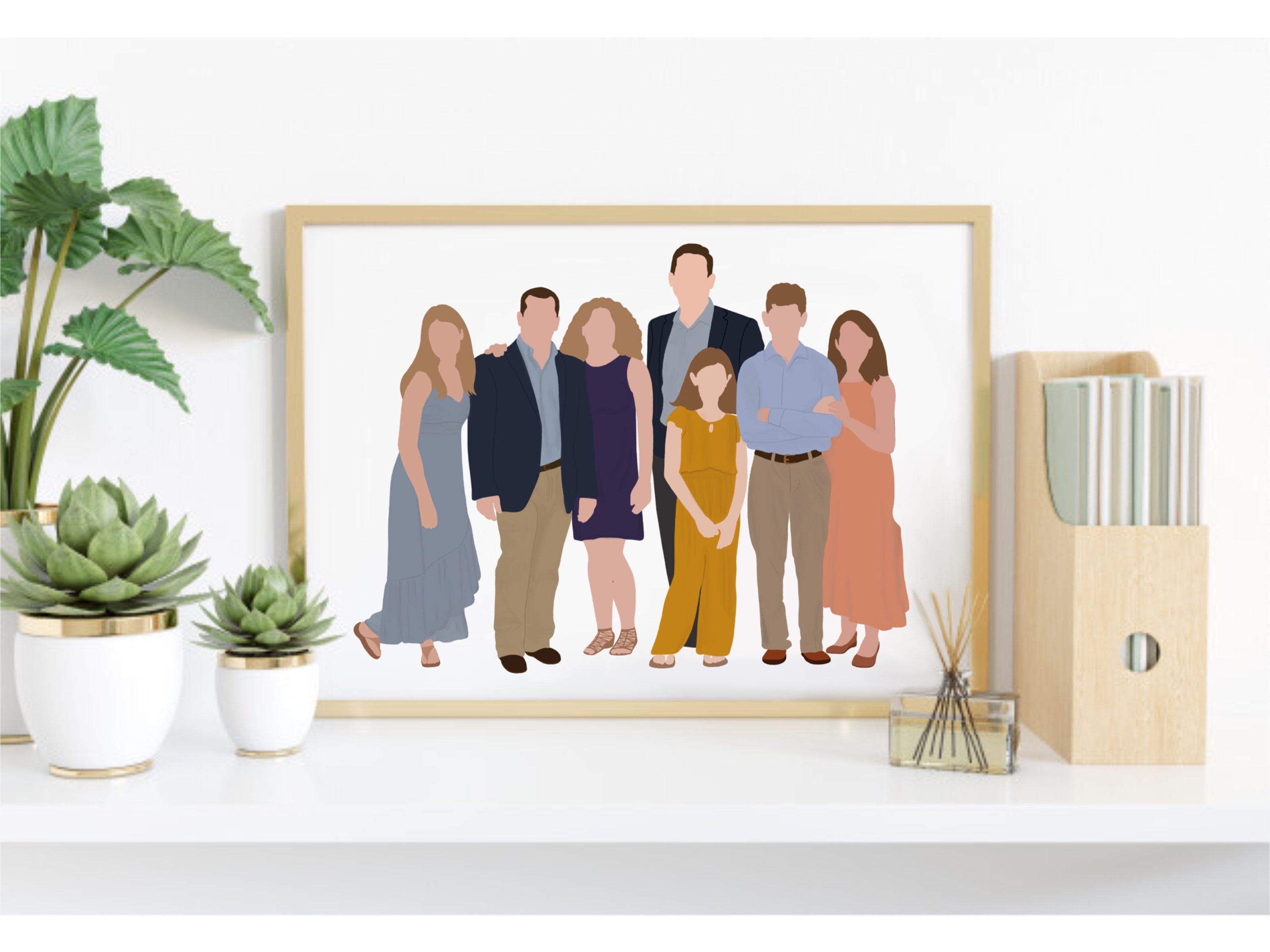 Custom Faceless Family Portrait Family Portrait Custom | Etsy