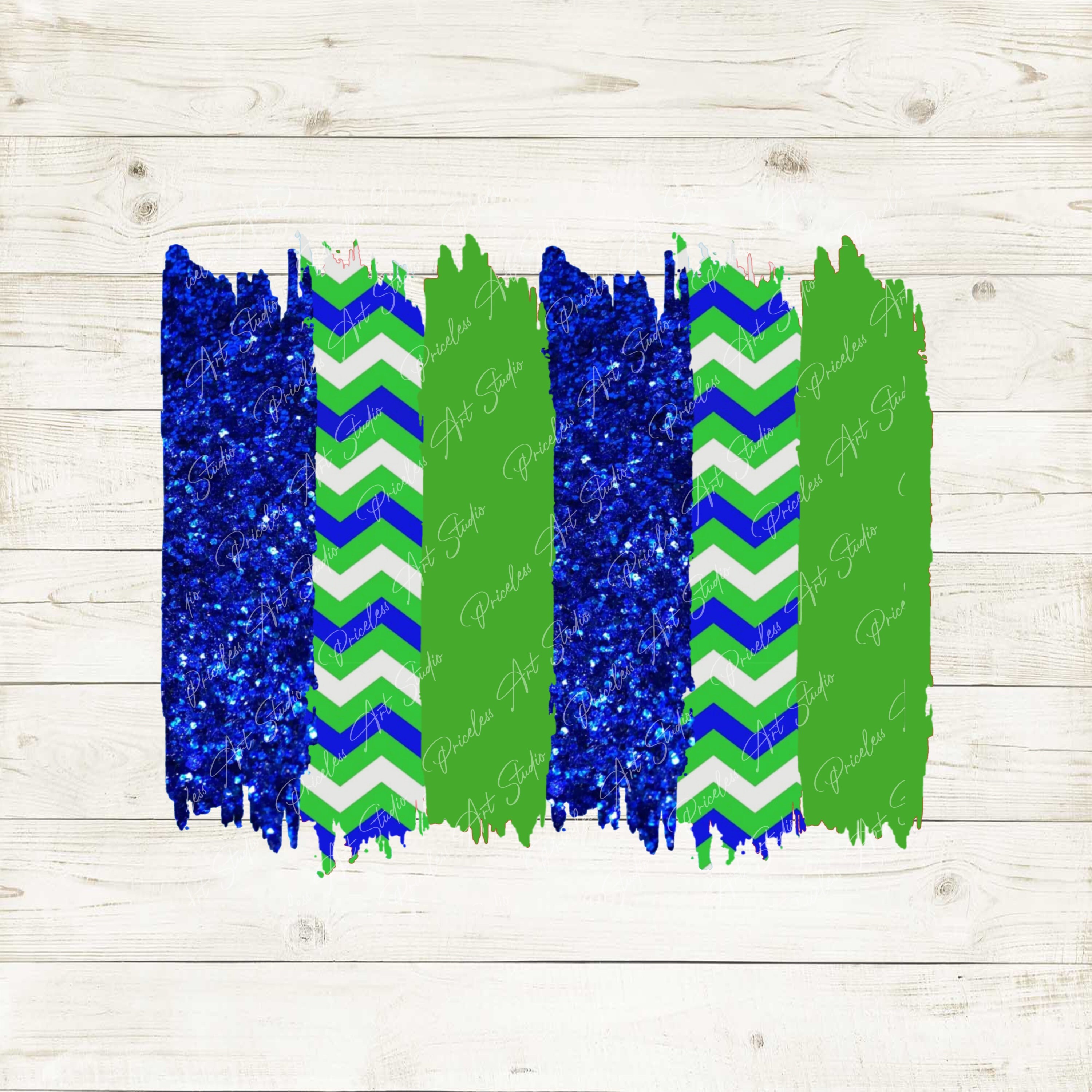 Green Glitter Chevron