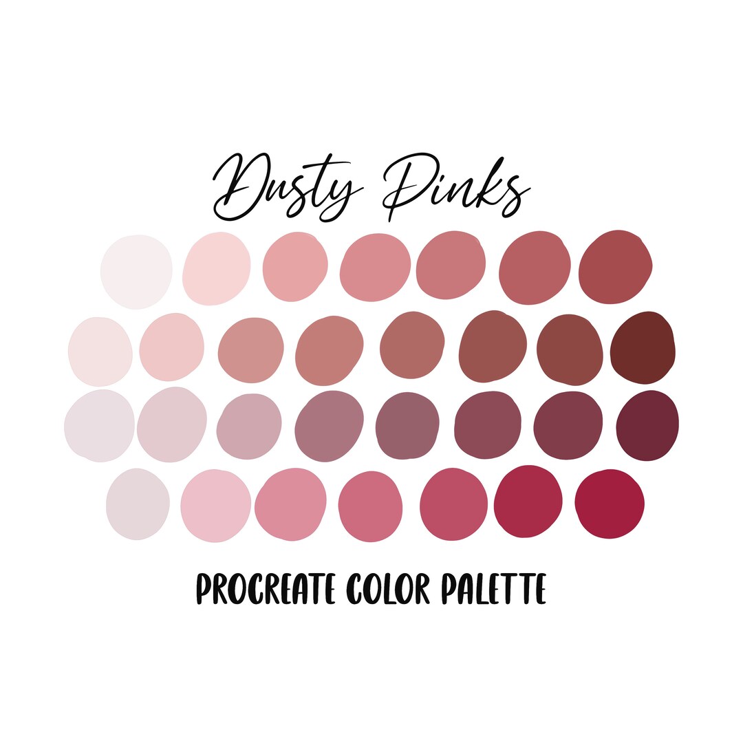 Dusty Pink Procreate Color Palette, Pinks and Mauve Procreate Color ...