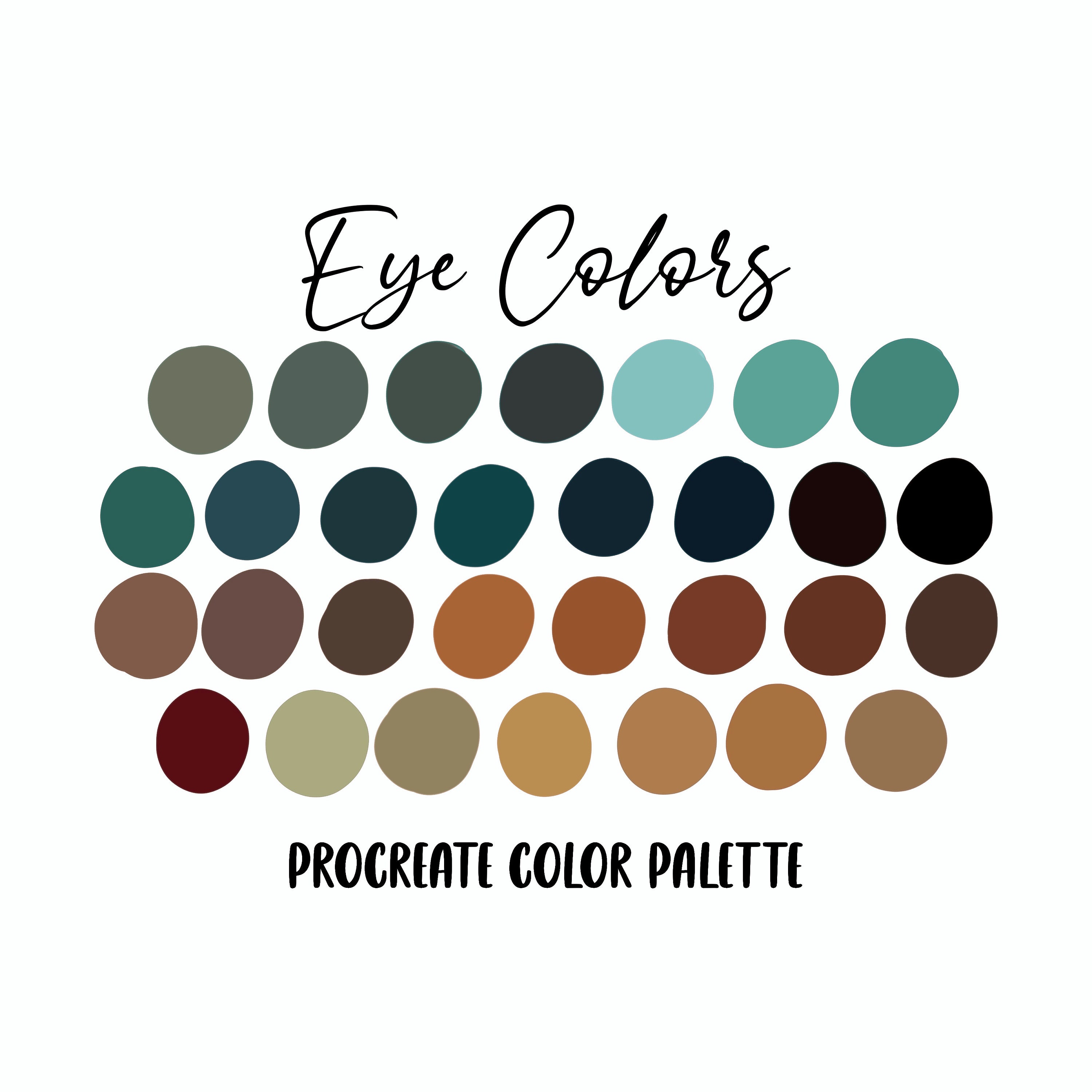 Procreate Eye Color Palette Procreate Color Swatches - Etsy Canada