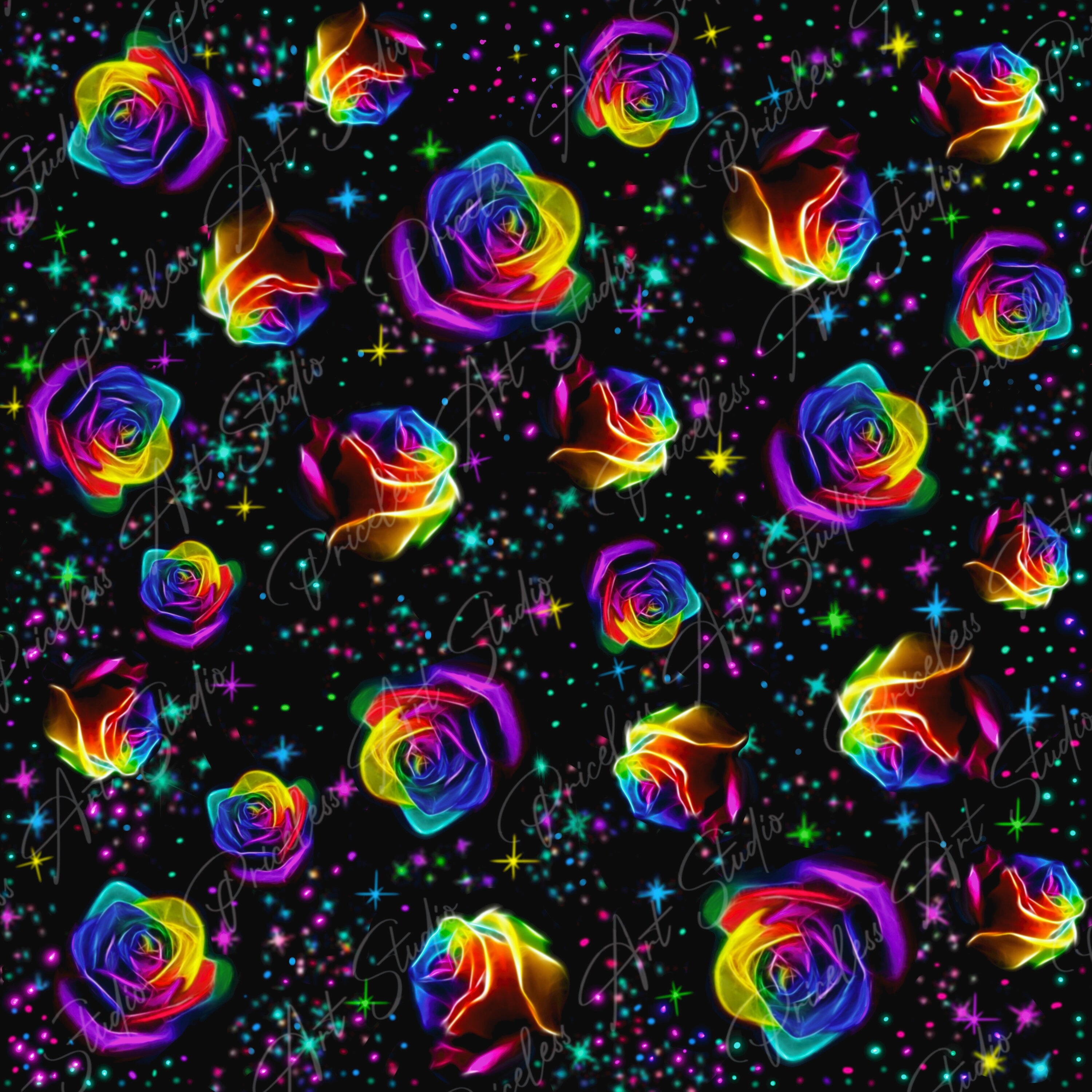 Rainbow Neon Flowers