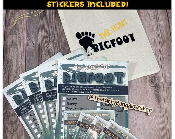 Bigfoot Scavenger Hunt Kit, Bigfoot Hunting License, Tree Pencils ...