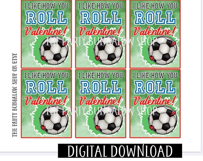 Printable Soccer Valentine Cards, Kids Valentines, School Valentine ...