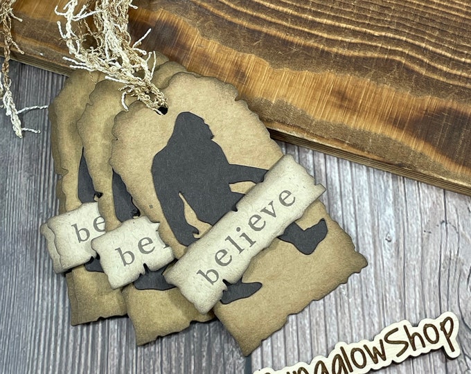 Bigfoot Tags, Sasquatch Gift Tags, Party Favor Thank You, Set of 4 - Etsy
