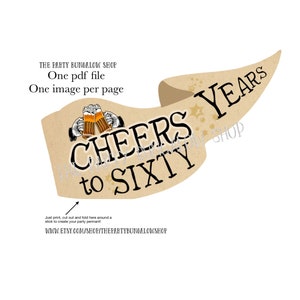 Cheers to 60 Years Pennant, Digital File for Milestone Celebration, DIY ...