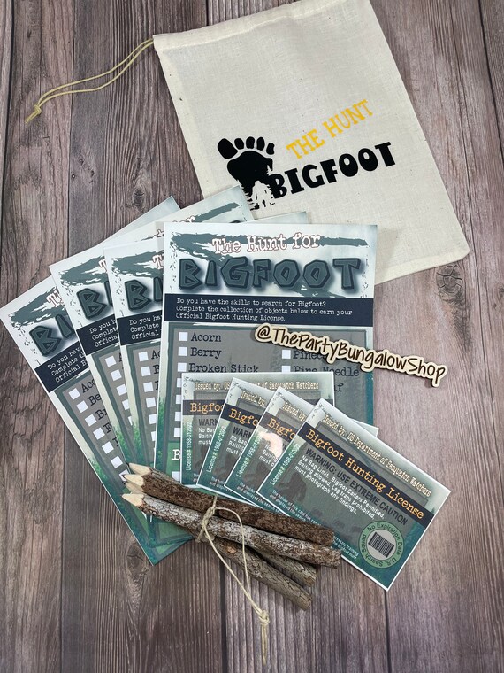 Bigfoot Scavenger Hunt Kit Bigfoot Hunting License Tree - Etsy