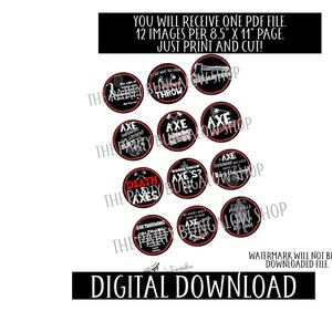 Printable Axe Throwing Cupcake Toppers, Axe Throwing Quotes, DIY ...
