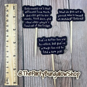 Retirement Cupcake Toppers, Retirement Party, Funny Retirement Party ...