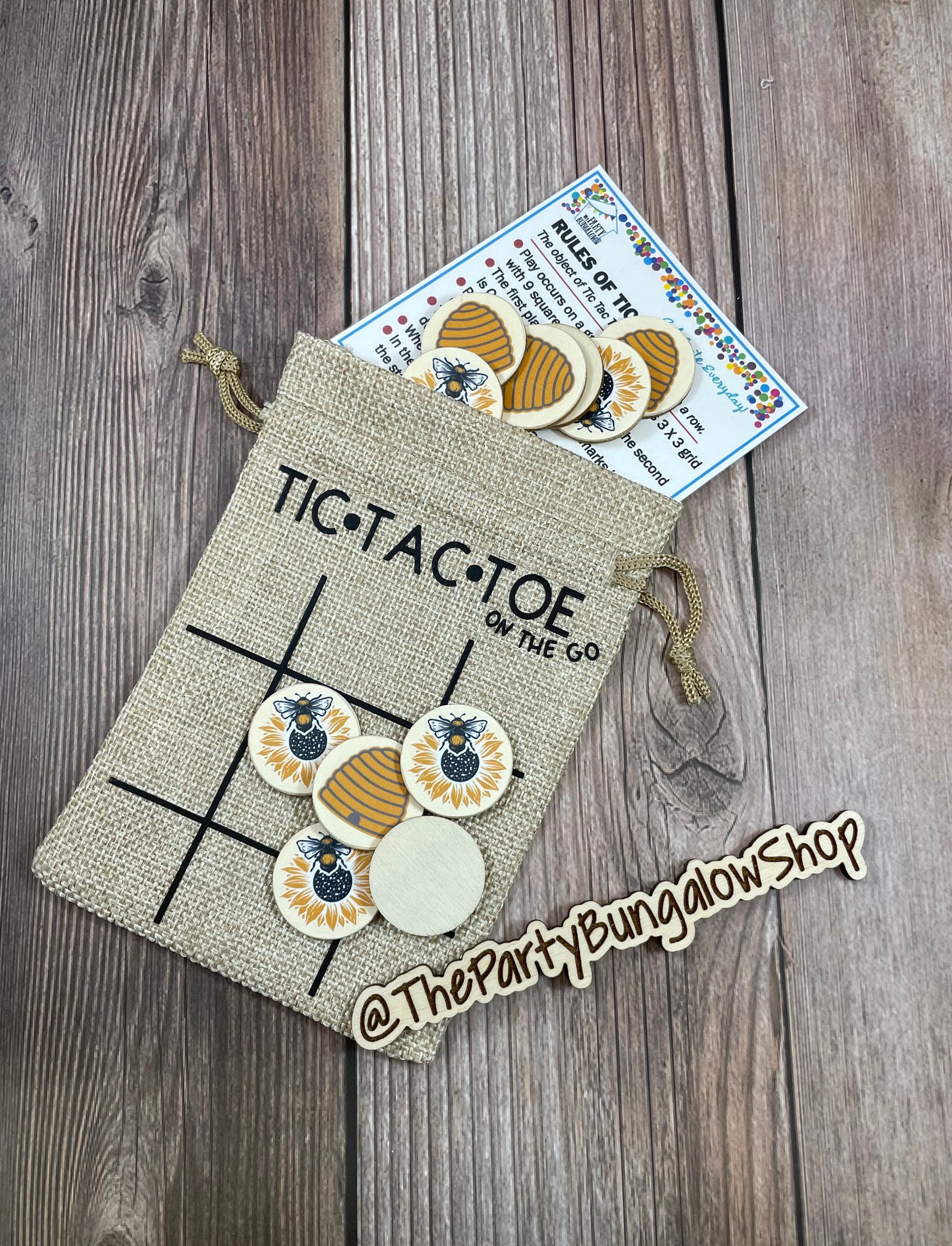 Bee Tic Tac Toe Bee Vs Hive Party Favor Mama to Bee Party - Etsy
