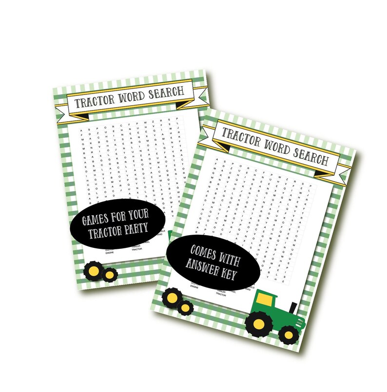 Tractor Word Search Tractor Party Game Farm and Camping - Etsy