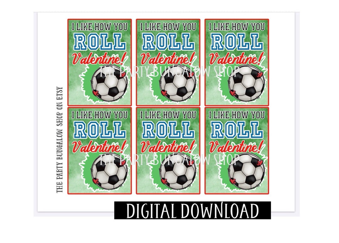 Printable Soccer Valentine Cards, Kids Valentines, School Valentine ...