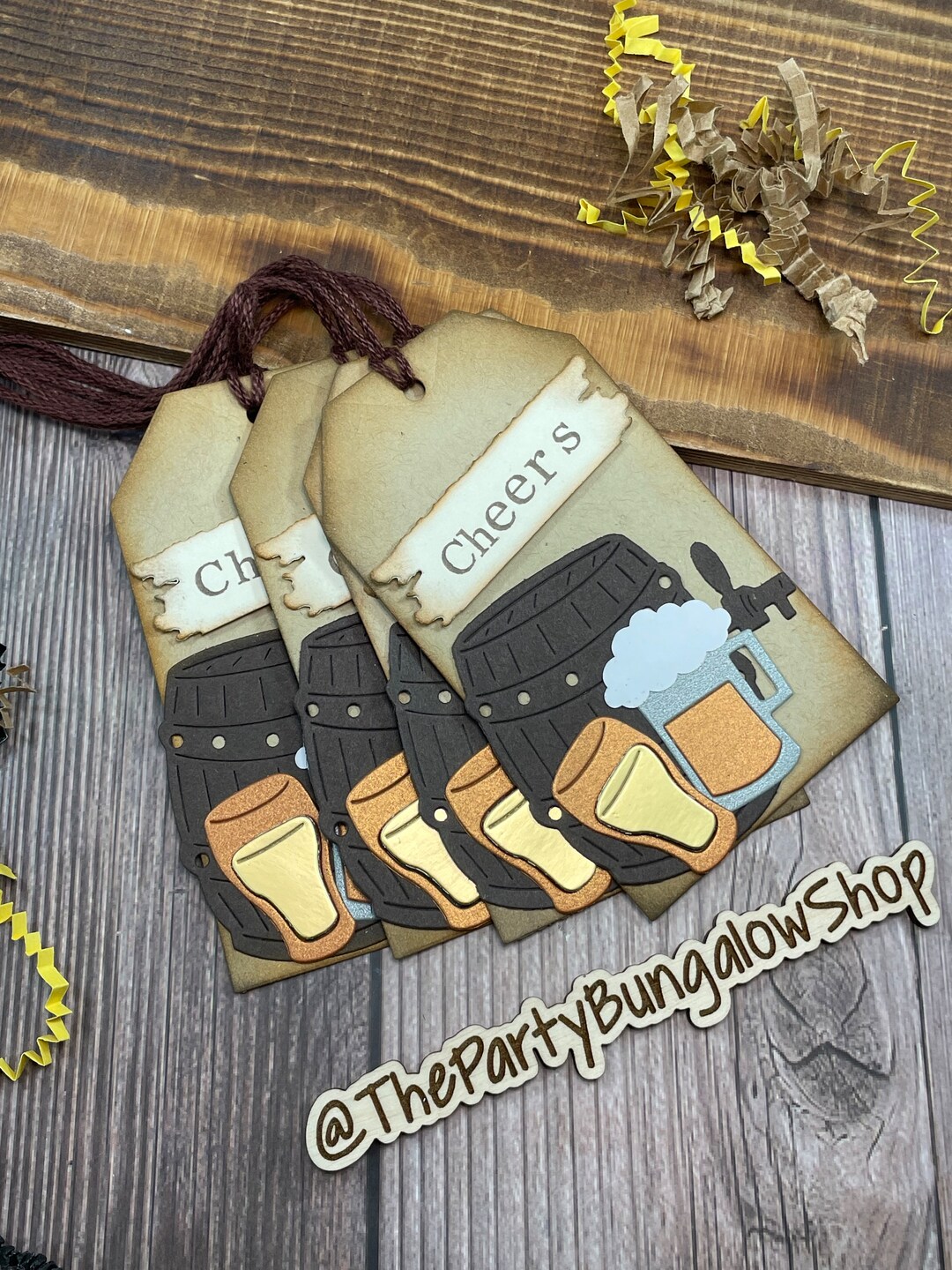 Beer Themed Gift Tags, Beer Bookmark, Party Favor Thank You, Cheers to ...