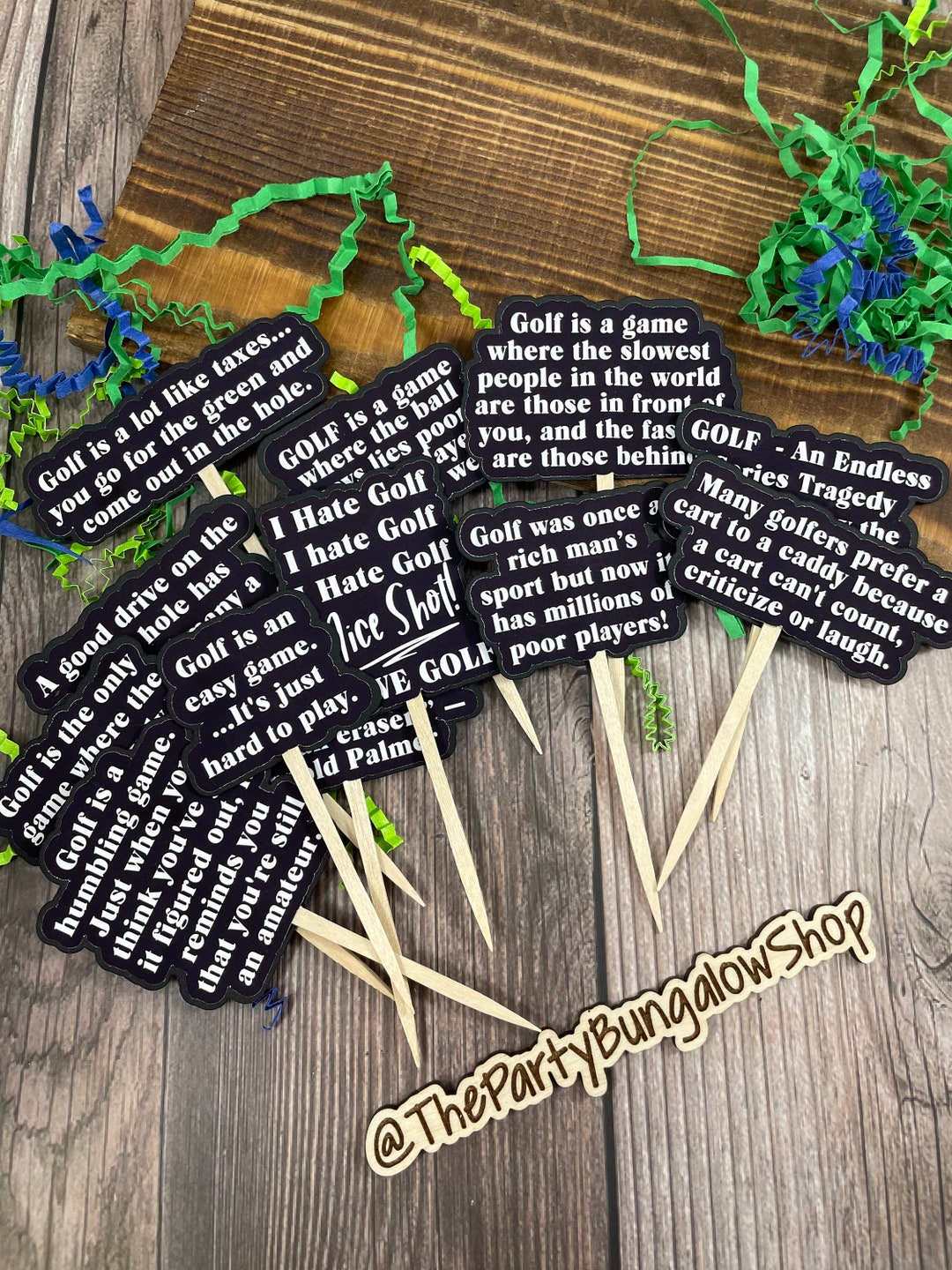 Golf Cupcake Toppers, Golf Birthday Party, Golf Party Picks, Bachelor ...