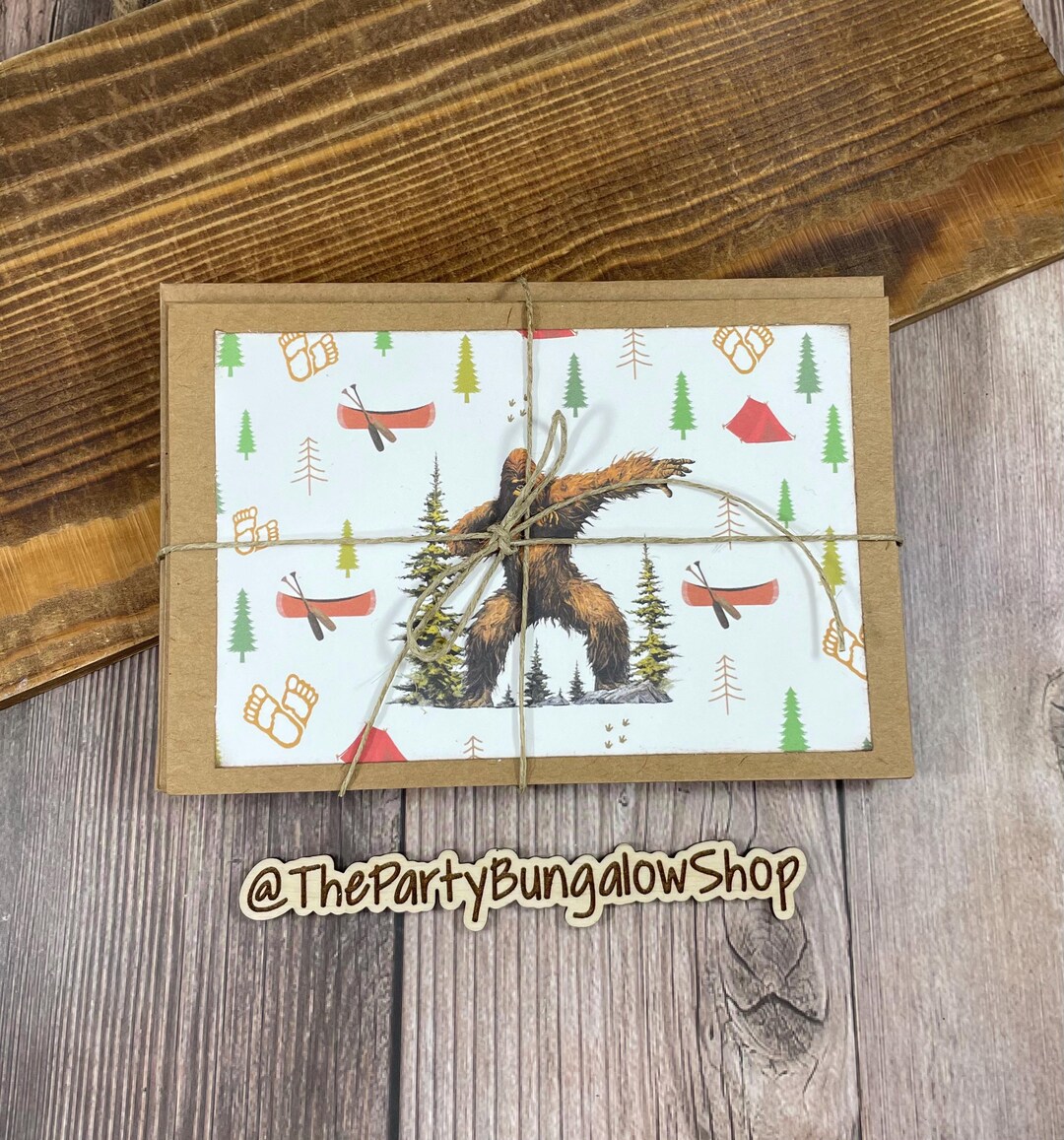 Bigfoot Birthday Card, Sasquatch Legend, Camp Greeting Cards, Travel ...