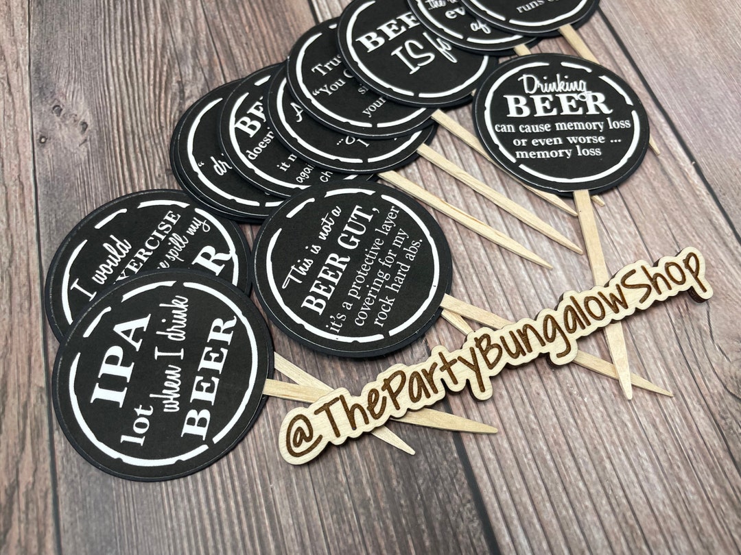 Beer Cupcake Toppers, Beer Tasting Party, Beer Party Picks, Cheers ...