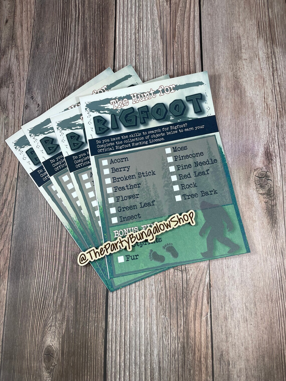 Bigfoot Scavenger Hunt Kit Bigfoot Hunting License Tree - Etsy