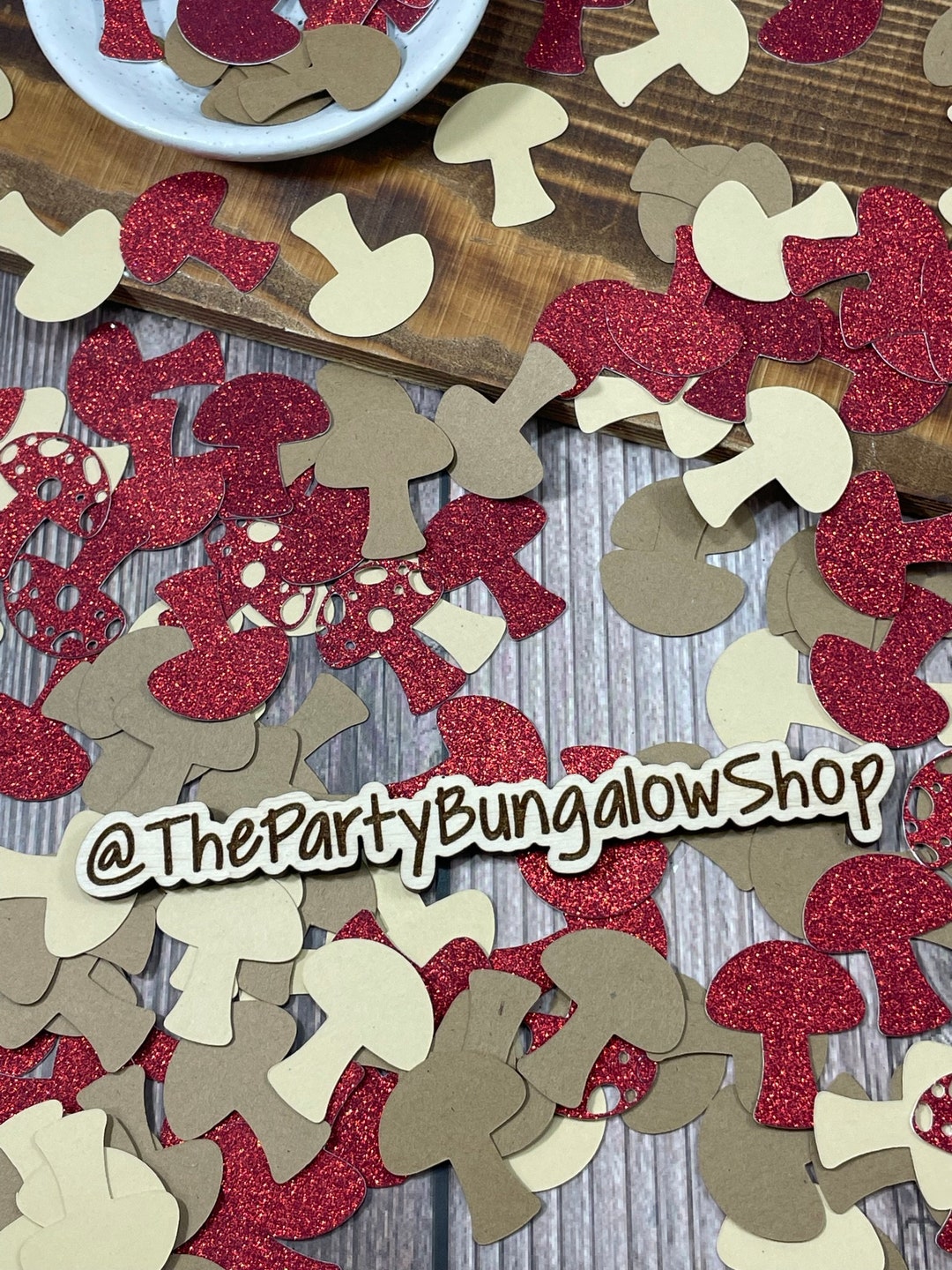 Mushroom Confetti, Red Mushroom Confetti, 100 Pieces of Confetti, Boho ...