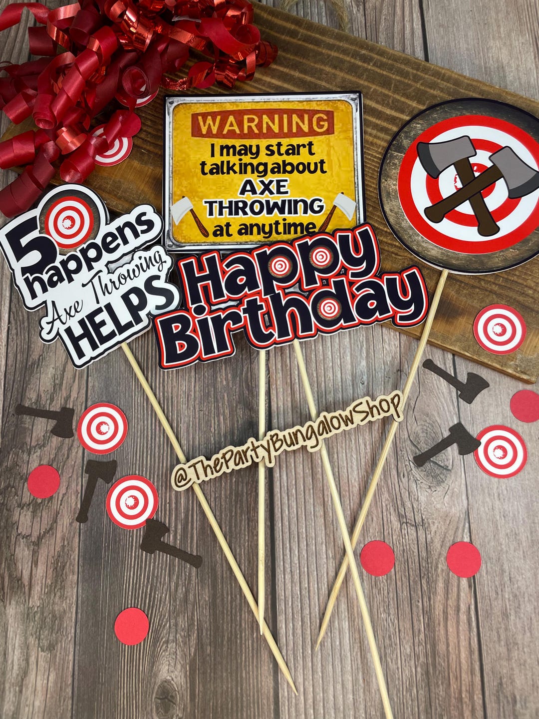 Axe Throwing Centerpieces, Cake Topper, Lumberjack Party, Axe Throwing ...